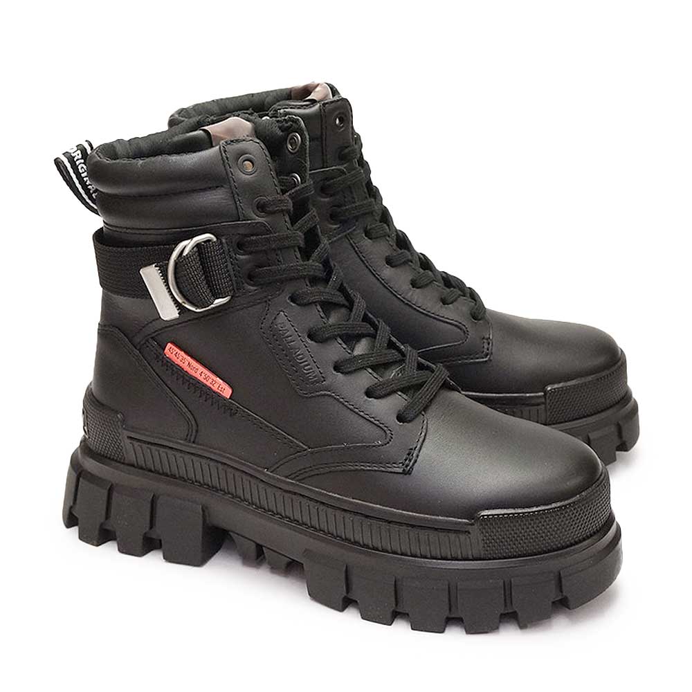 パラディウム 厚底ブーツ レースアップ レディース 98355 リボルト スポーツ レンジャー レザー ファスナー PALLADIUM ...